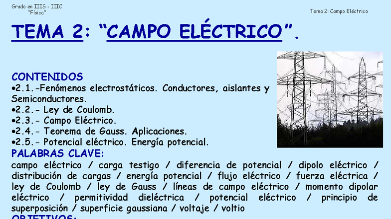 Grado en 2: Apuntes sobre Campo Eléctrico y Electrostatics - Studocu