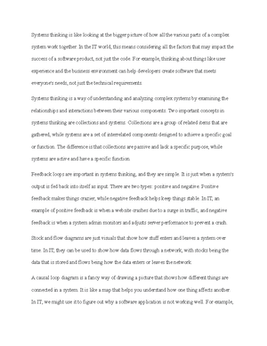 [Solved] examples of how systems thinking is used in the IT field ...