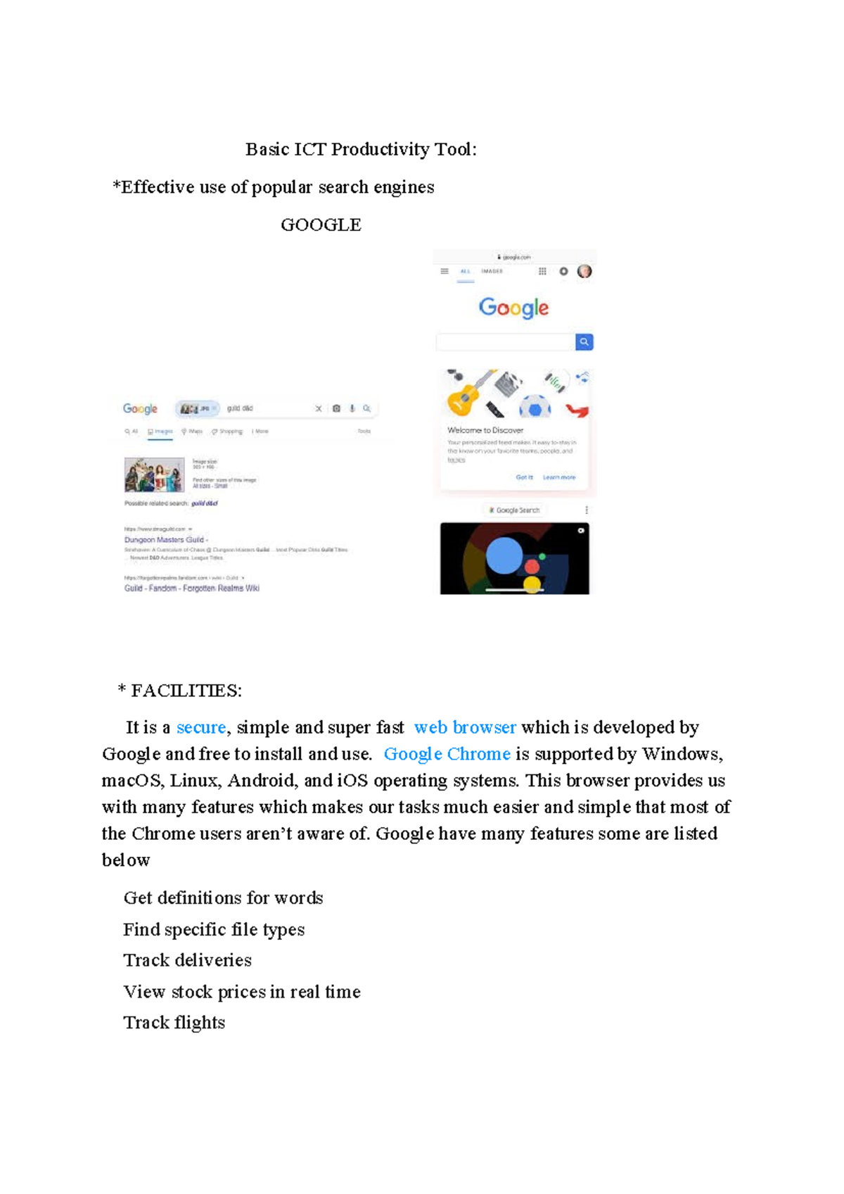 Basic ICT Productivity Tools: A Comprehensive Guide to Features - Studocu