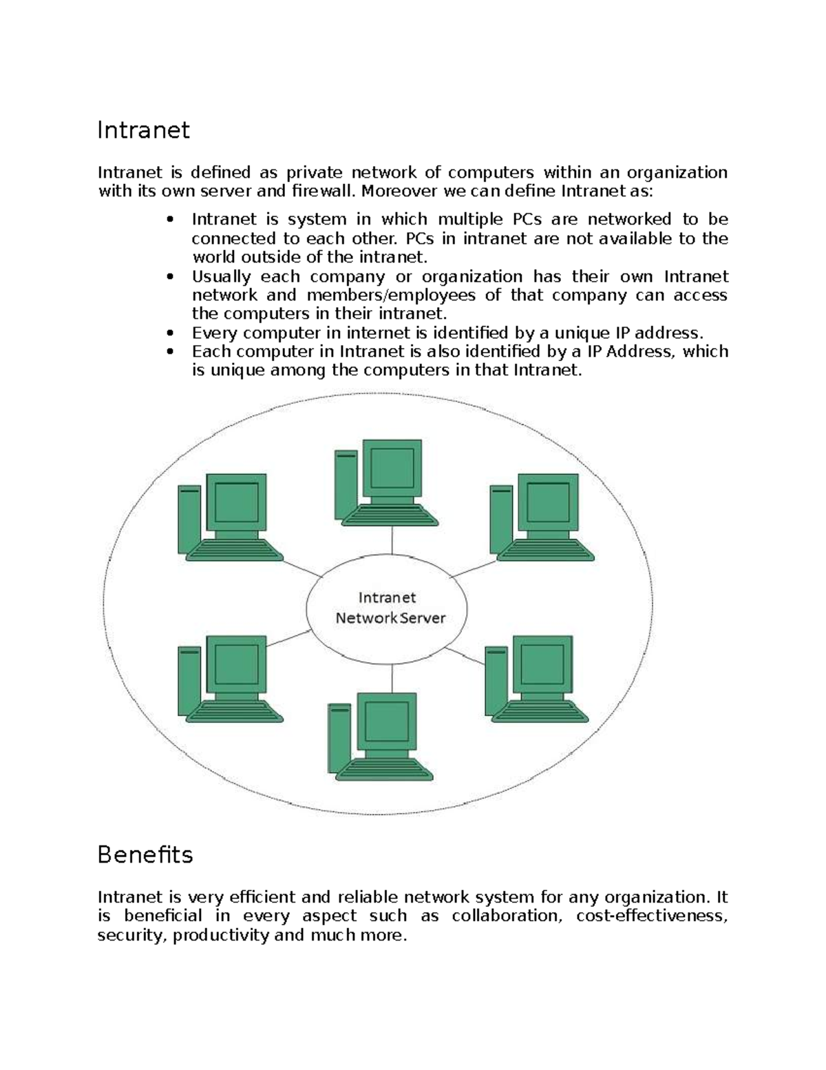 Intranet - Intranet Intranet is defined as private network of computers within an organization ...