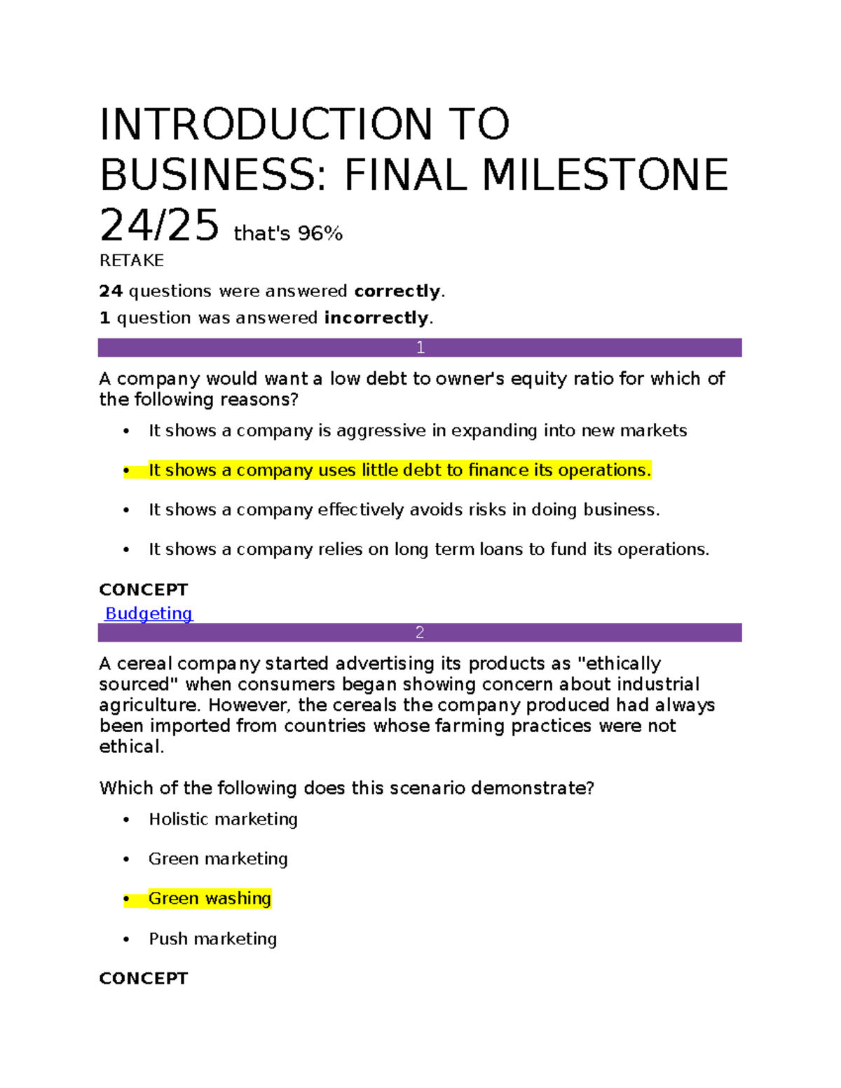 Introduction to Business BUS101 Final Exam Review Notes - Studocu