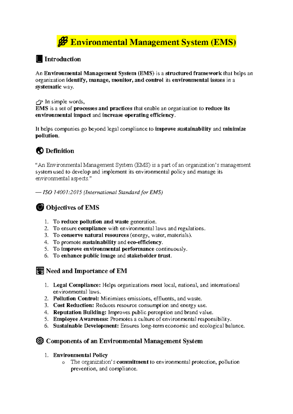 🌍 EMS Introduction: Understanding Environmental Management Systems ...