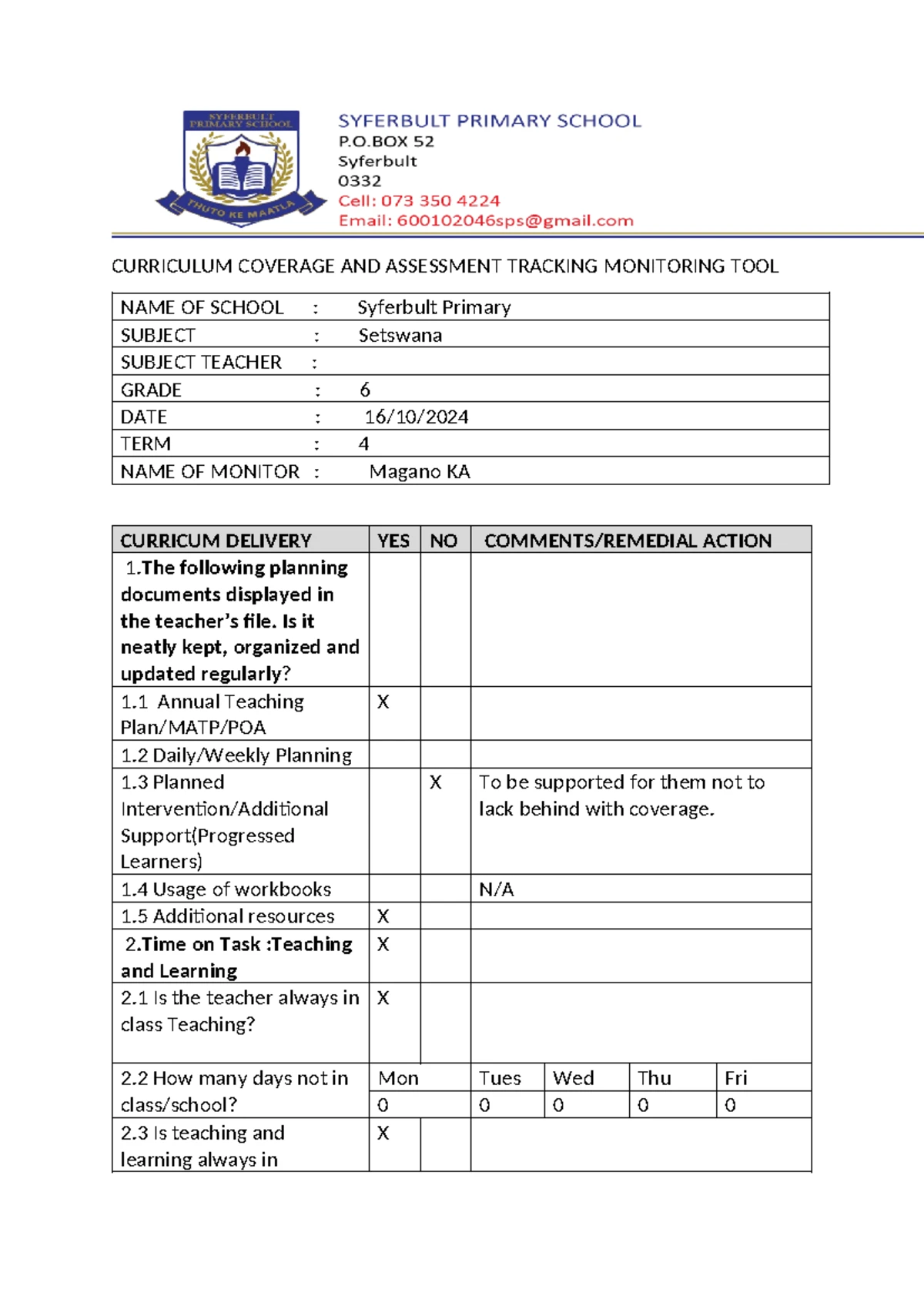 2025 Primary Schools Learner Attainment Improvement Plan Report - Studocu