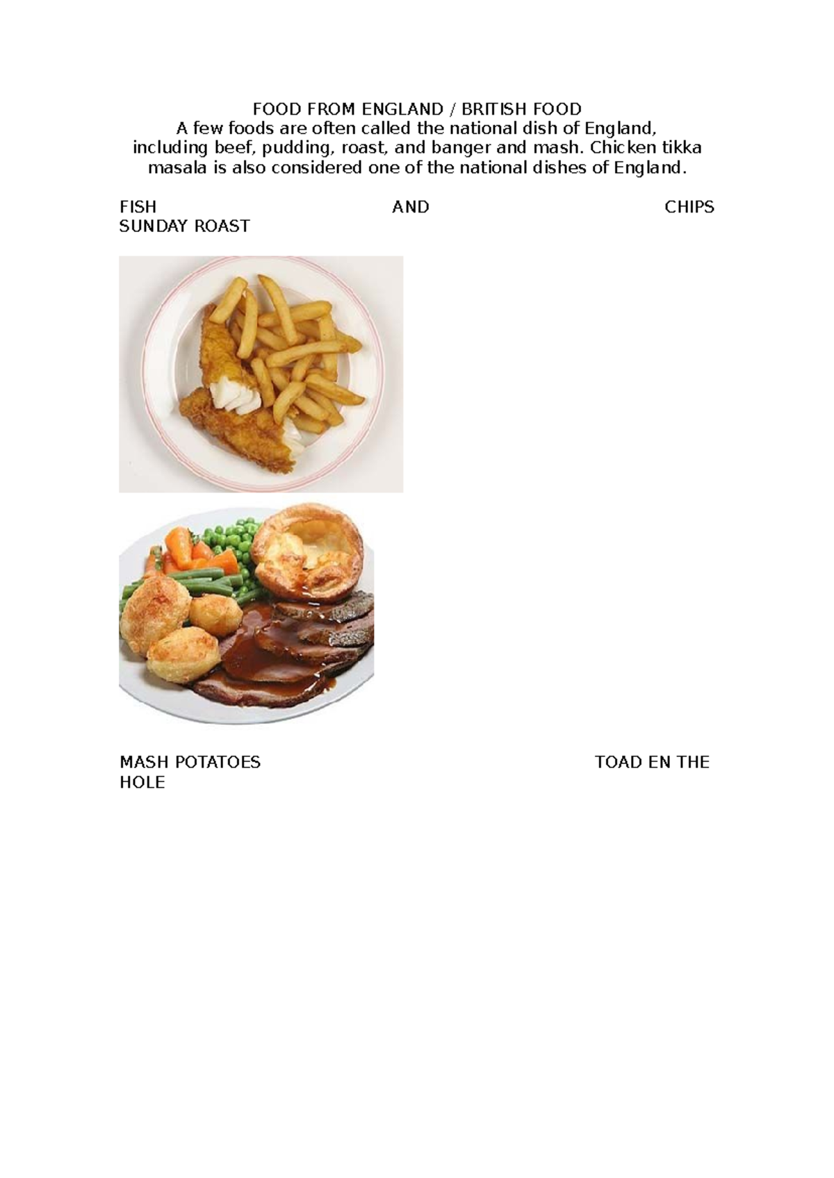 FOOD FROM England - paises - FOOD FROM ENGLAND / BRITISH FOOD A few ...