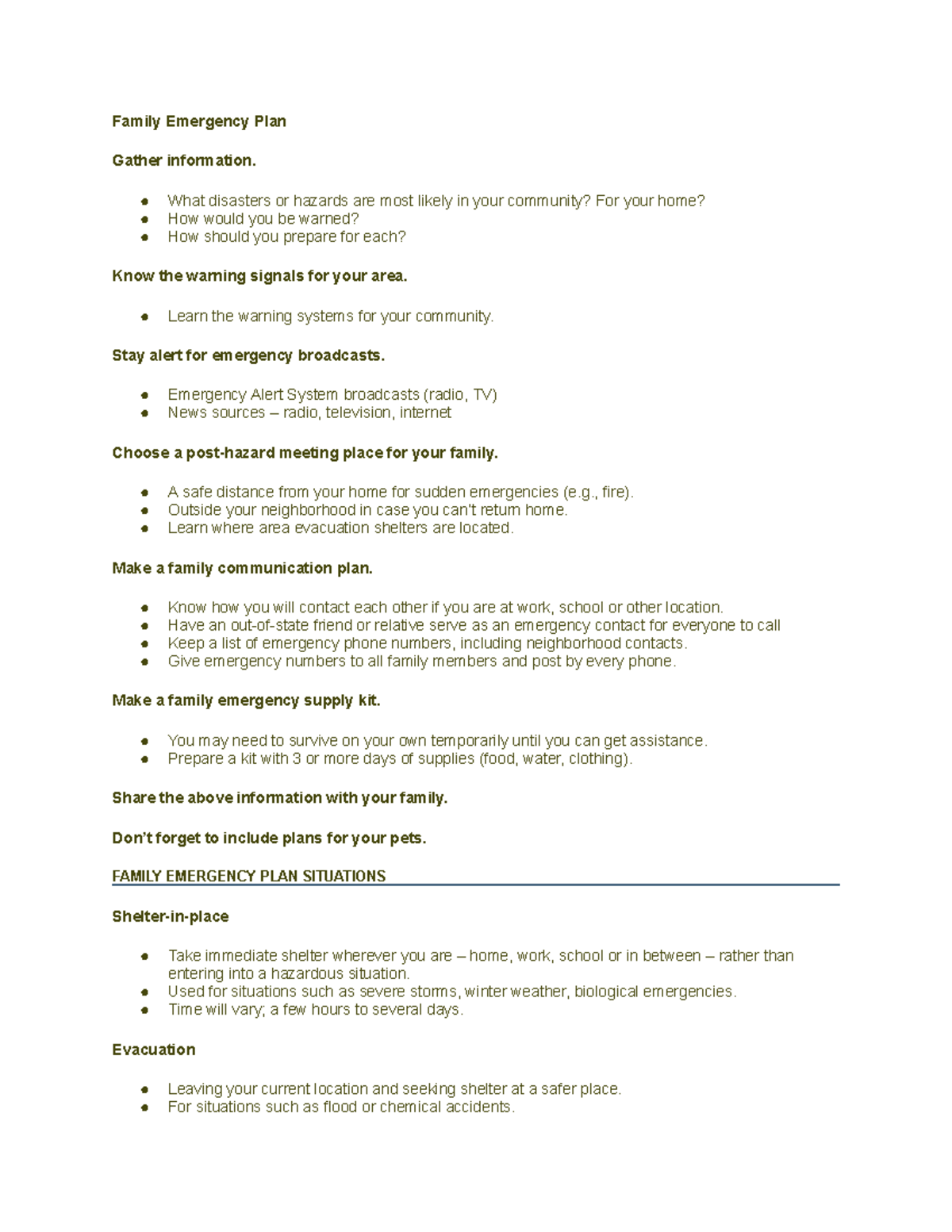 NDRRMC Family Emergency Plan: Essential Preparedness Guide - Studocu