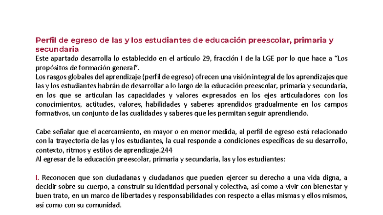Perfil de Egreso de Estudiantes de Educación Preescolar y Primaria ...