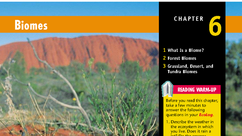 Biomes CHAPTER 6: Understanding Ecosystems and Their Adaptations - Studocu