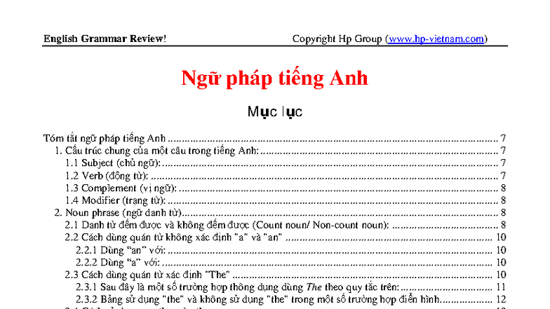 English Grammar Review: Comprehensive Guide to Structures and Usage ...