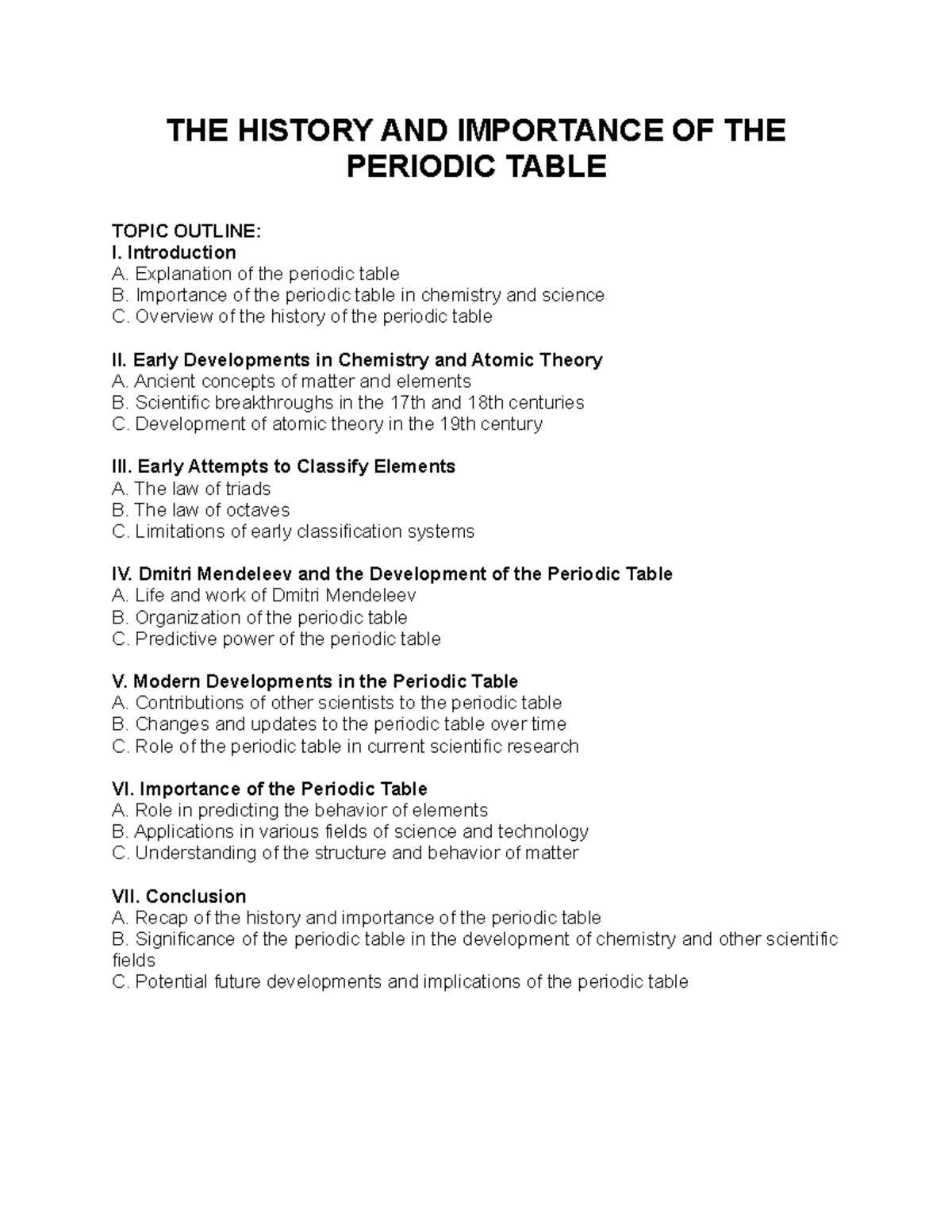 The Historical Significance of the Periodic Table: A Comprehensive ...