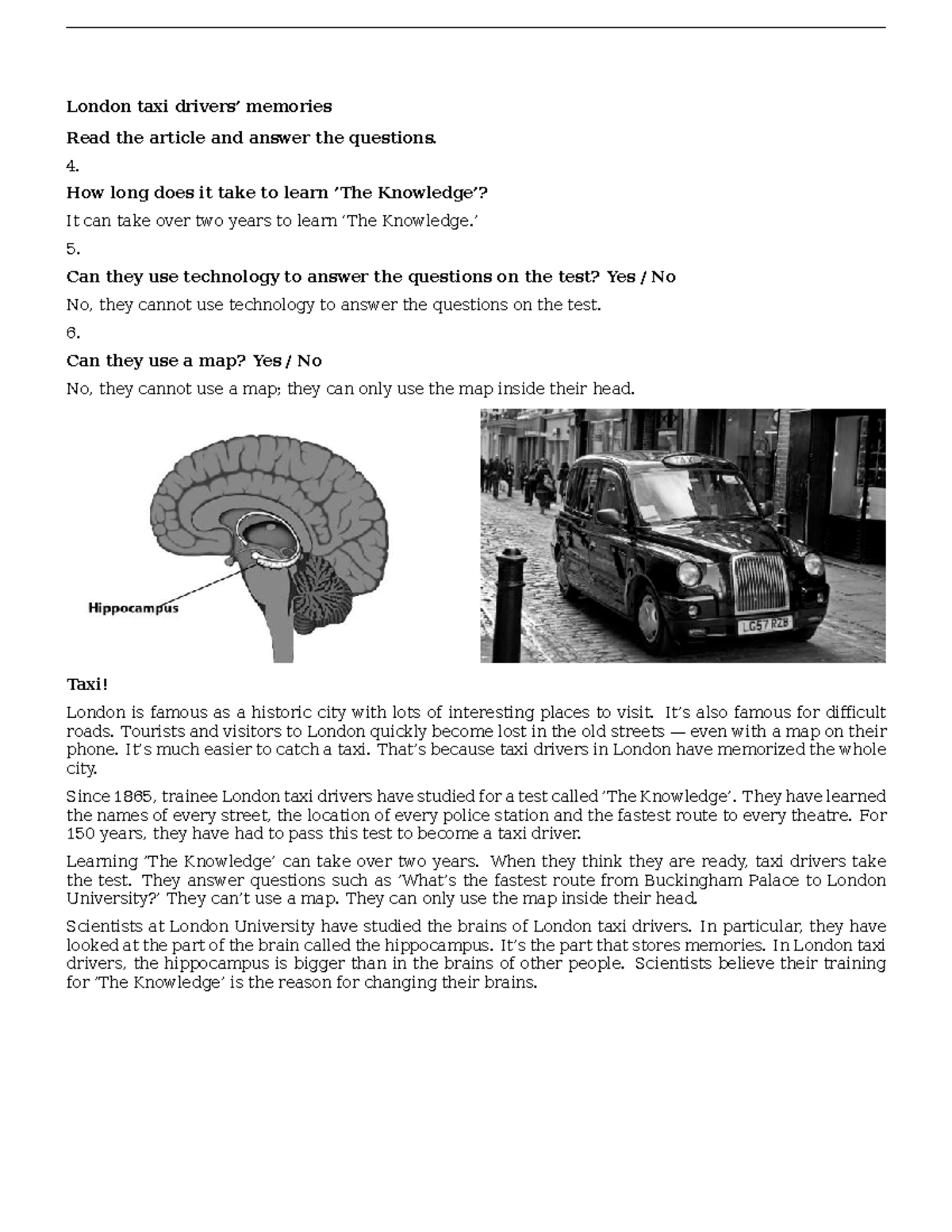London Taxi Driver Training: Insights on 'The Knowledge' (Course Code ...