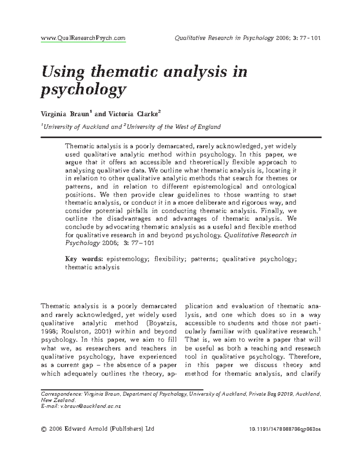 Thematic Analysis in Psychology: Approaches, Applications & Guidelines ...