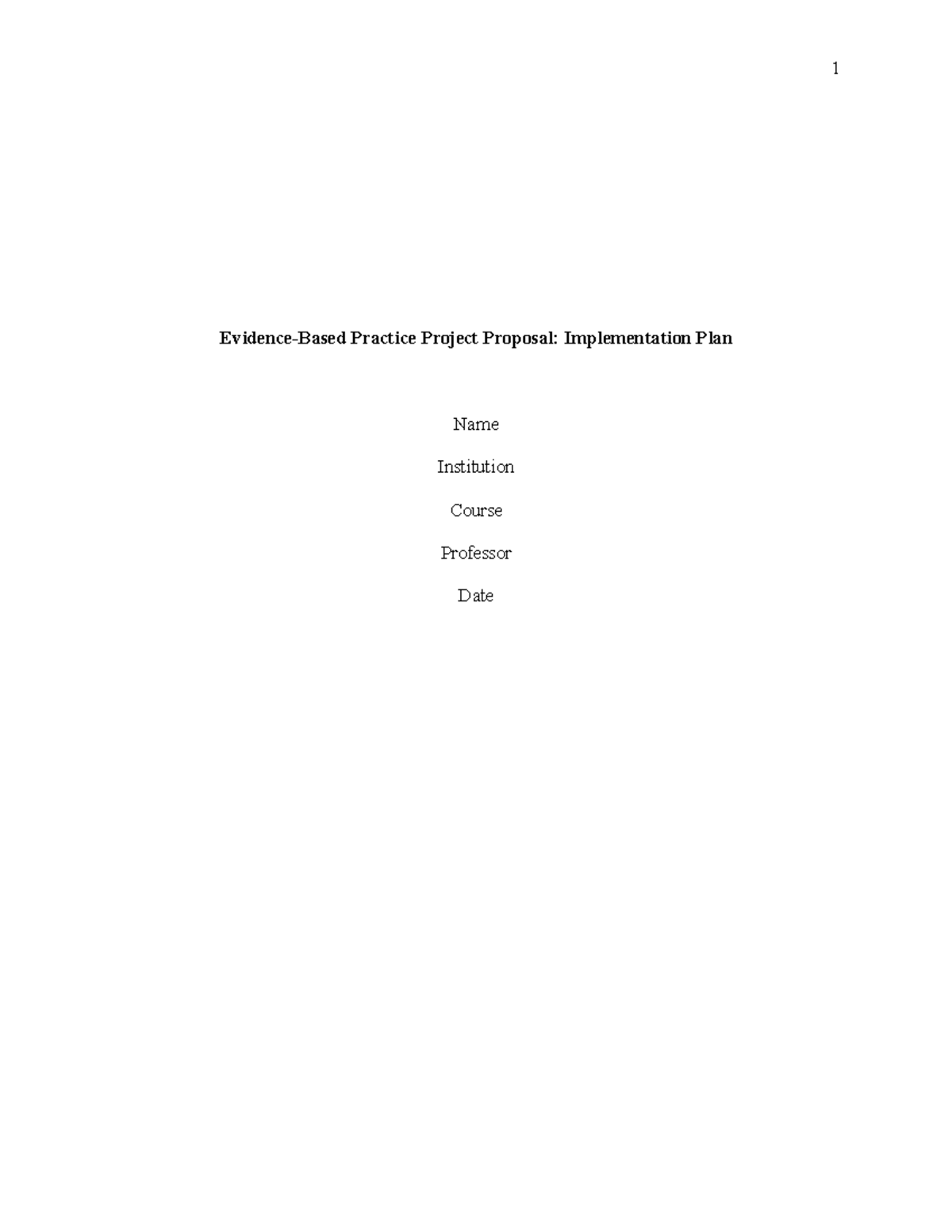 HAPI Prevention Project Proposal: Implementation Plan Analysis - Studocu