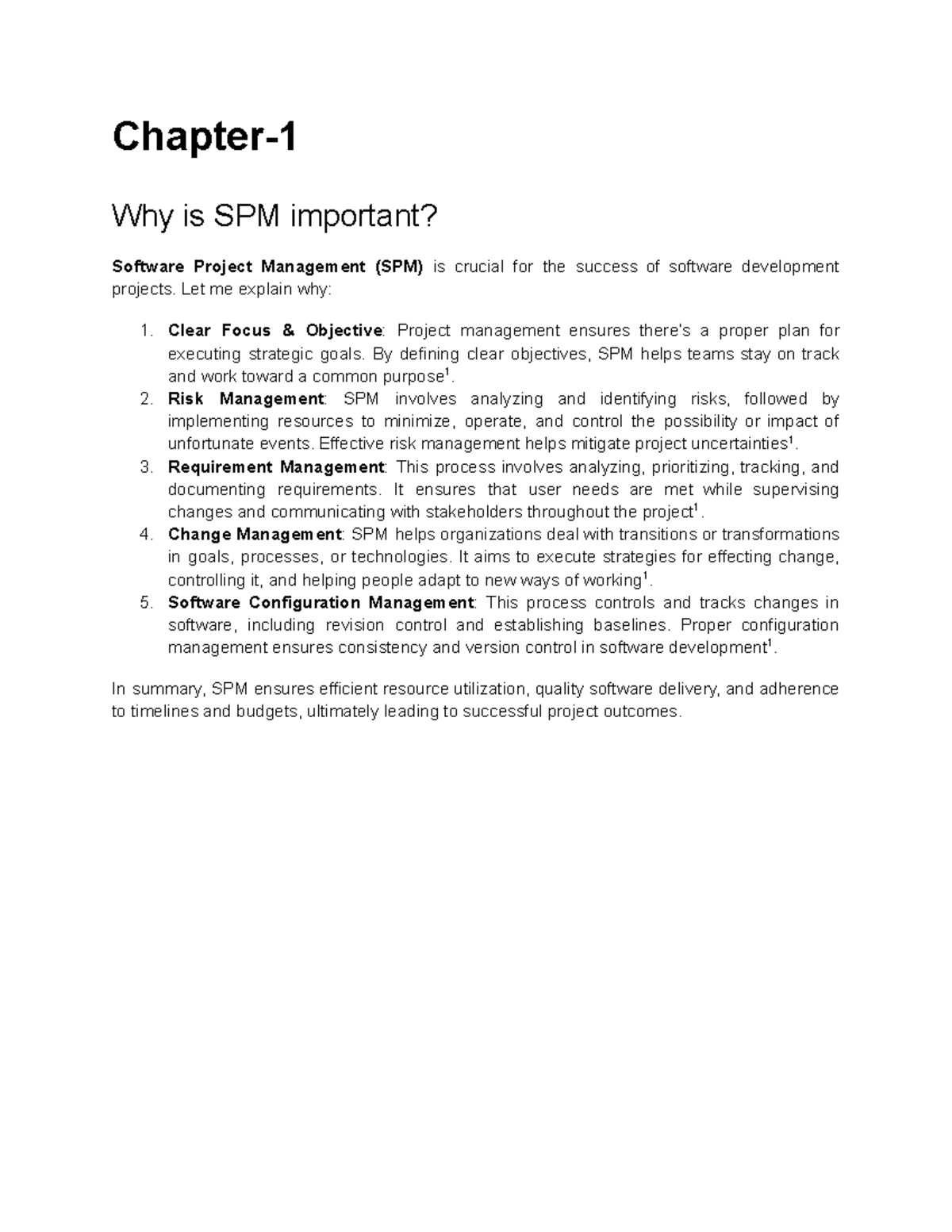 SPM (Chapter 1) - Importance and Scope of Software Project Management - Studocu