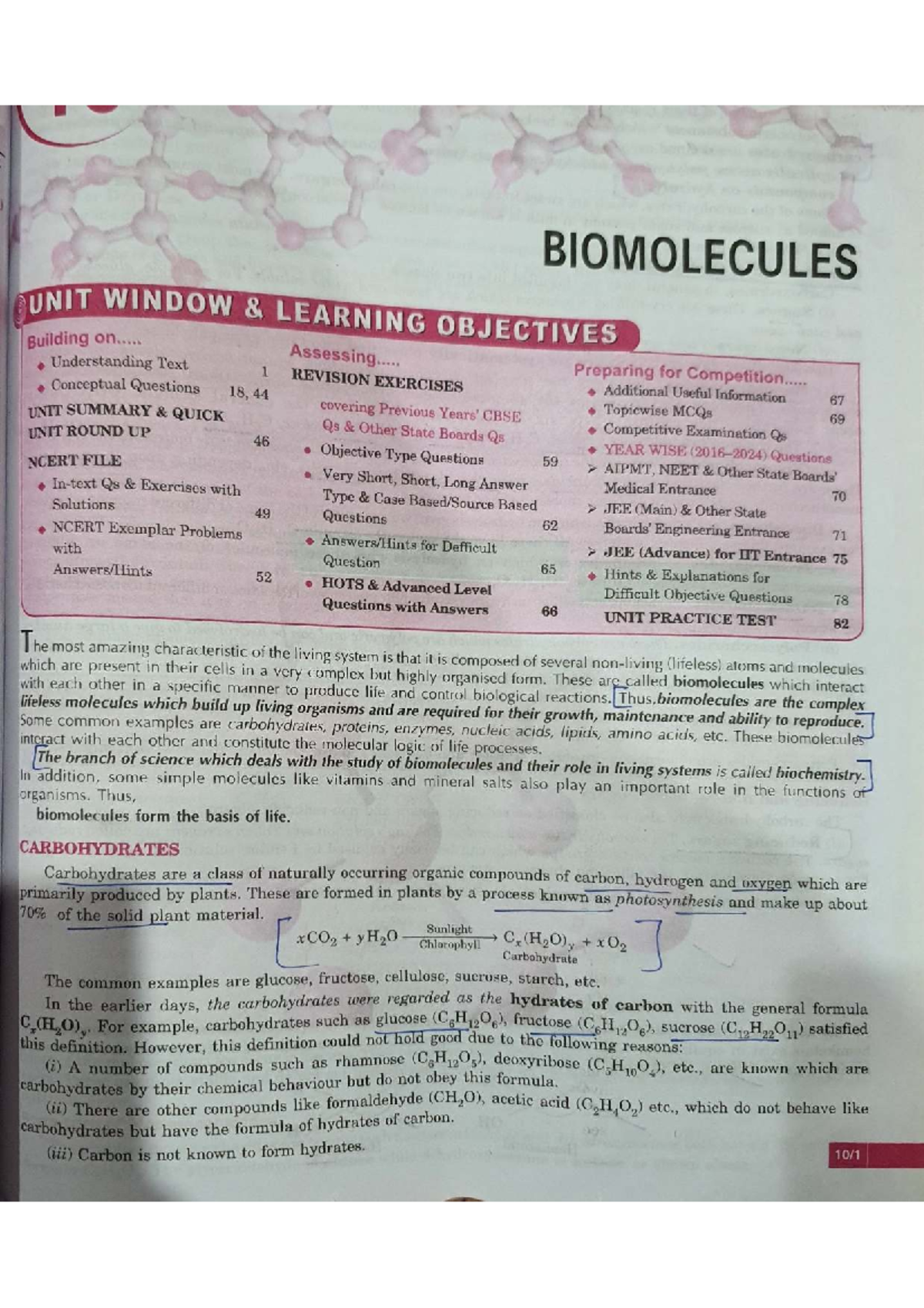 G-12 Biomolecules Chapter 10: Comprehensive Study Guide - Studocu