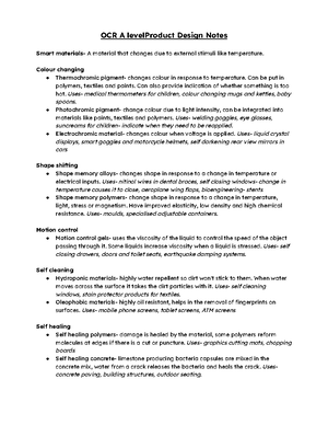Product Design - Sixth Form (A Levels) - Studocu