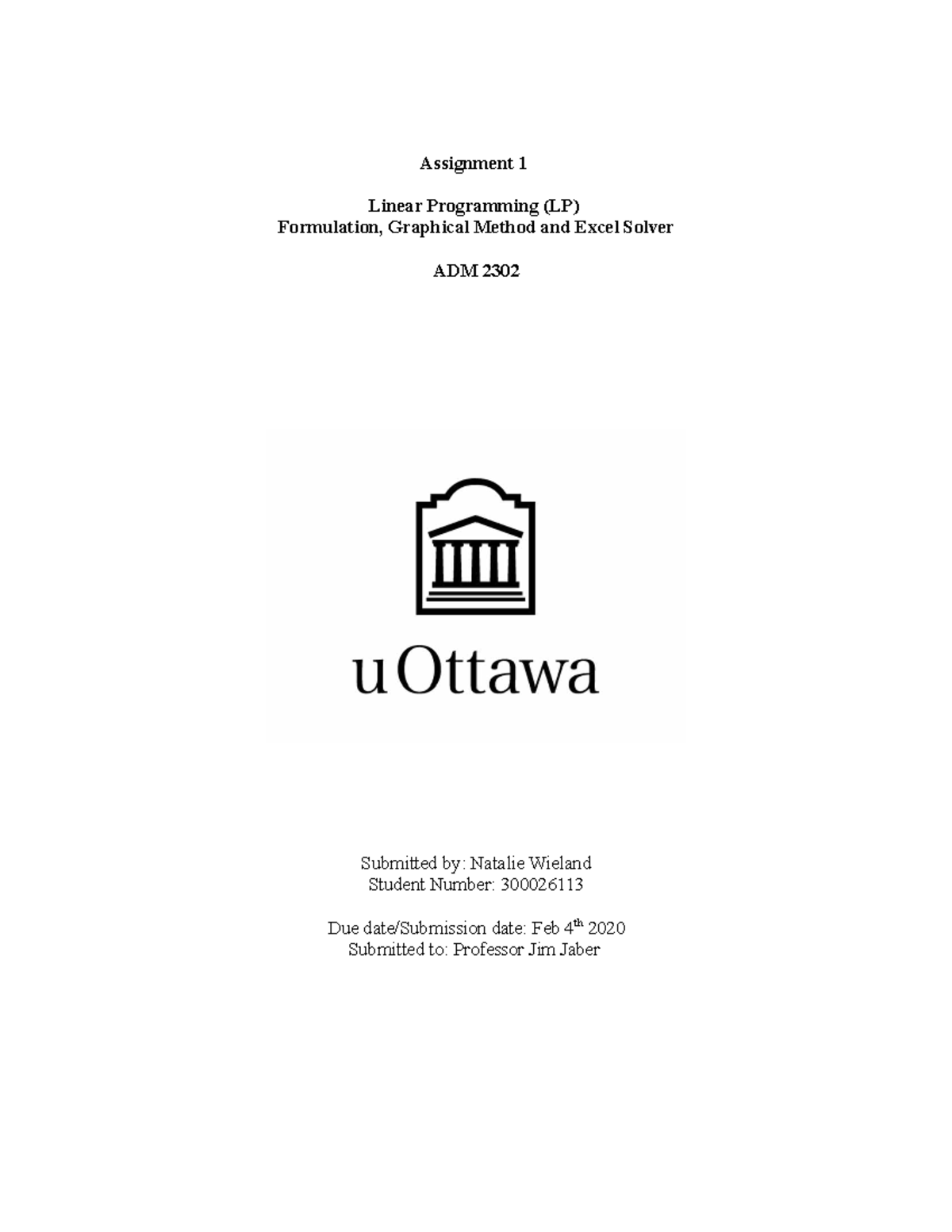 Business Analytics assignment 1 - Assignment 1 Linear Programming (LP ...