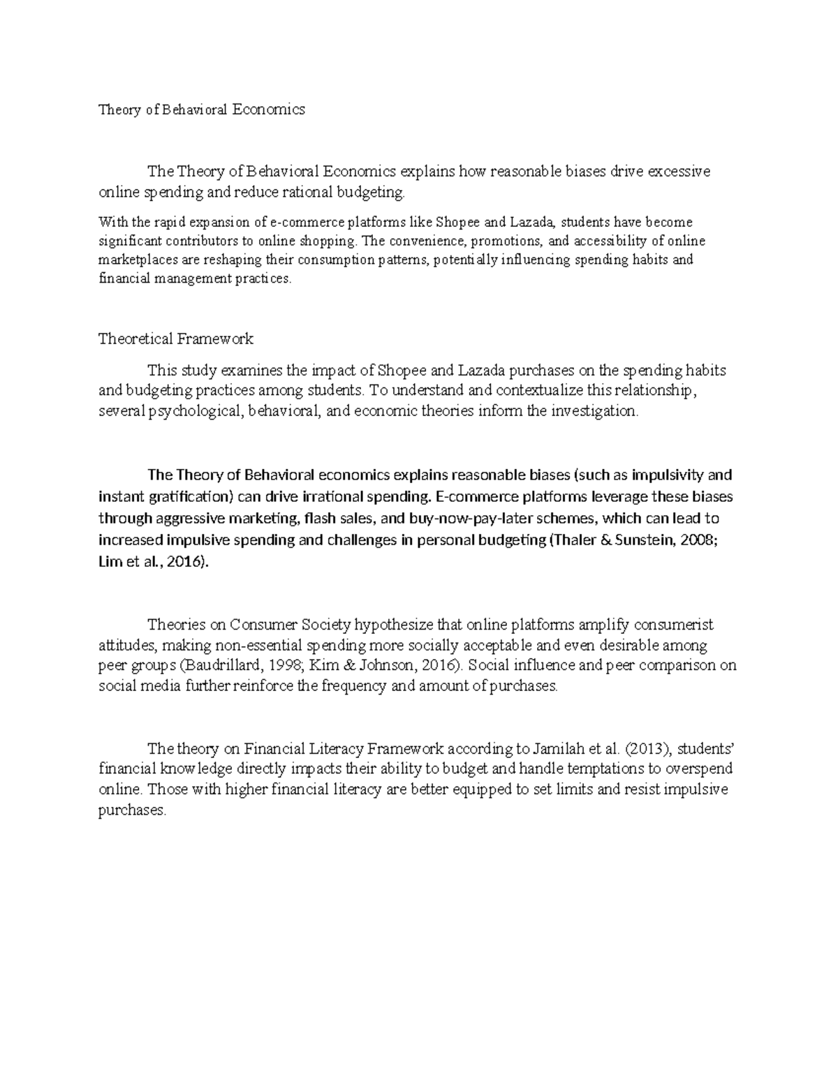 Behavioral Economics: Impact of Online Shopping on Student Spending ...