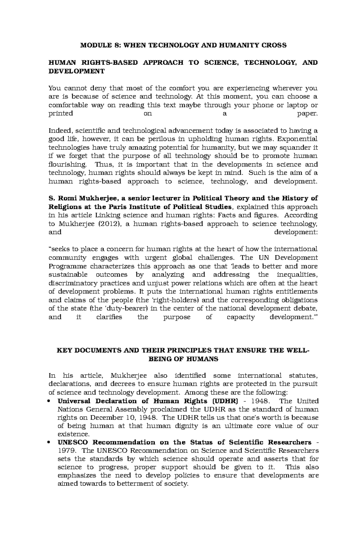 Module 8 - Lecture notes 8 - Science, Technology, and Society - PangSU ...