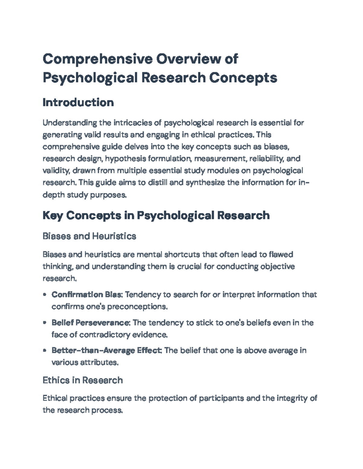 Psychological Research Concepts: A Comprehensive Guide for Students ...