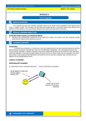 SG1-IPT-101 - IPT 101 - MODULE TITLE Module No. OVERVIEW OF C# LANGUAGE MODULE OVERVIEW This ...