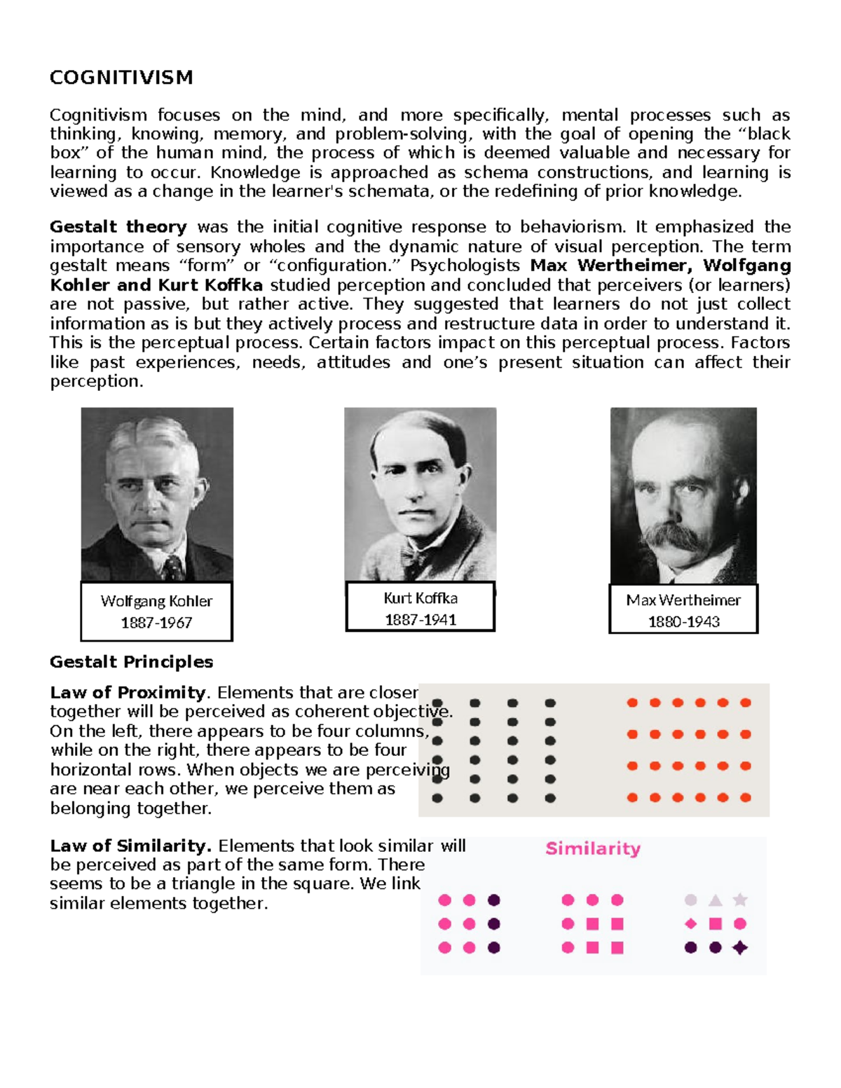 COG 101: Understanding Cognitivism and Gestalt Psychology Principles ...