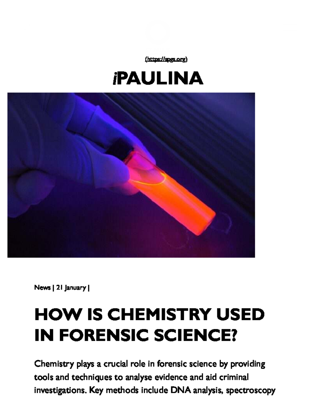 Forensic Science Insights: The Role of Chemistry in Investigations ...