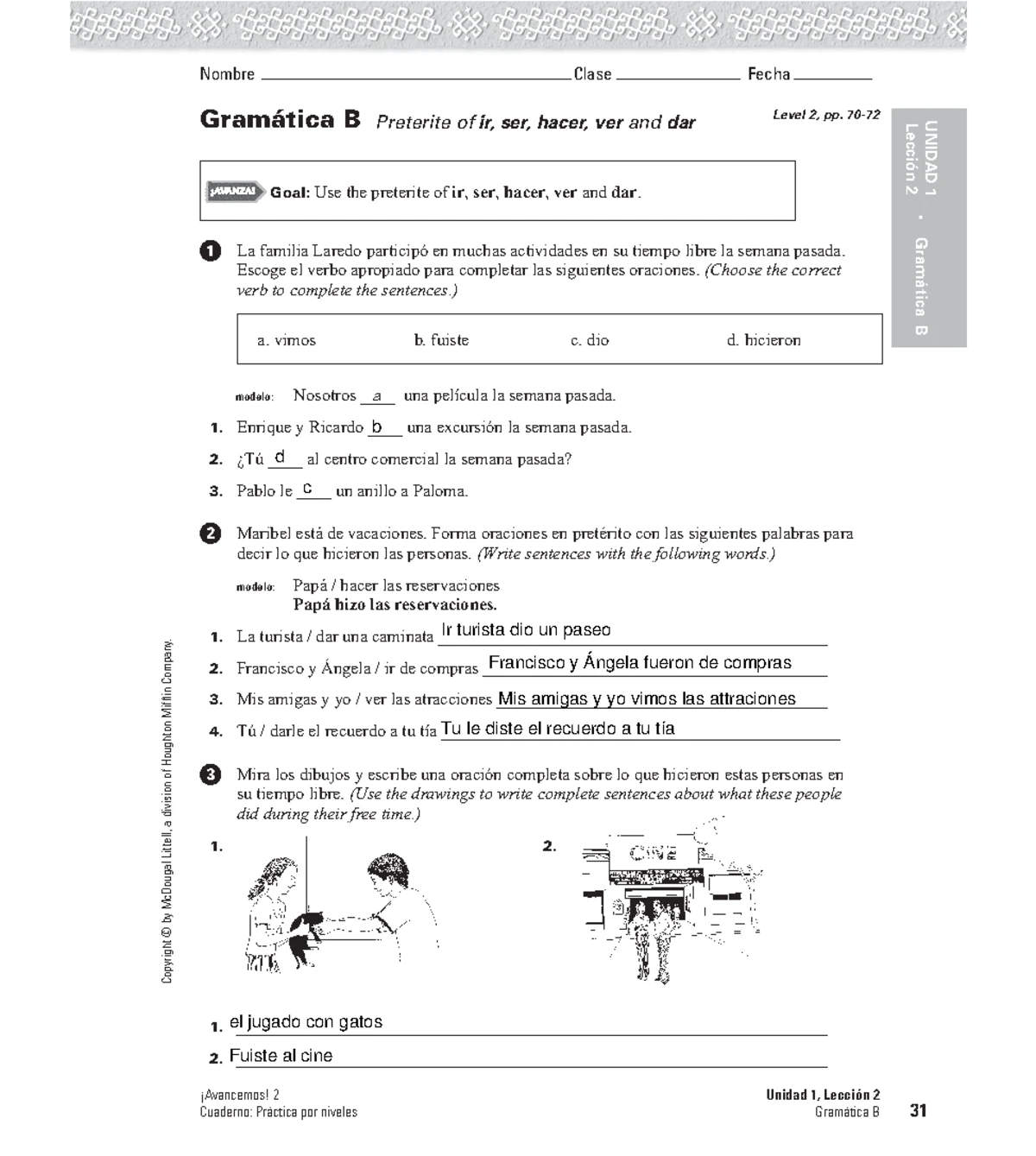 Lección 5: Vocabulario y Ejercicios de Contexto - Studocu