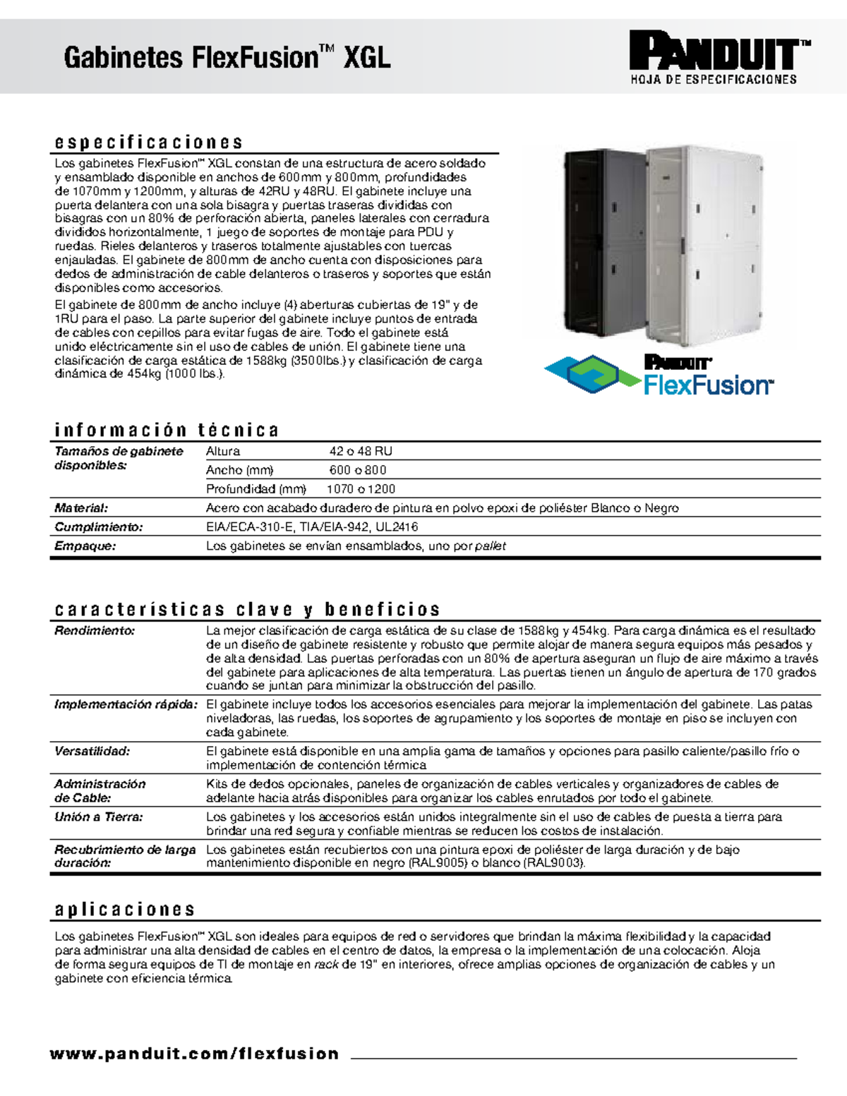 110855037 - INFORMACIÓN DE RACK PANDUIT - Los gabinetes FlexFusion™ XGL ...