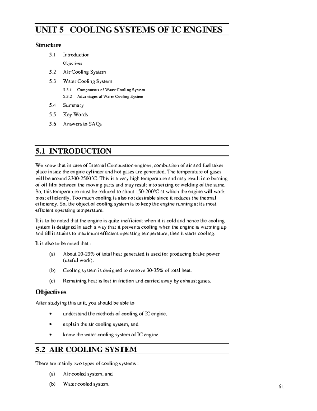 Unit 5 - Cooling Systems of I.C. Engines Explained - Studocu