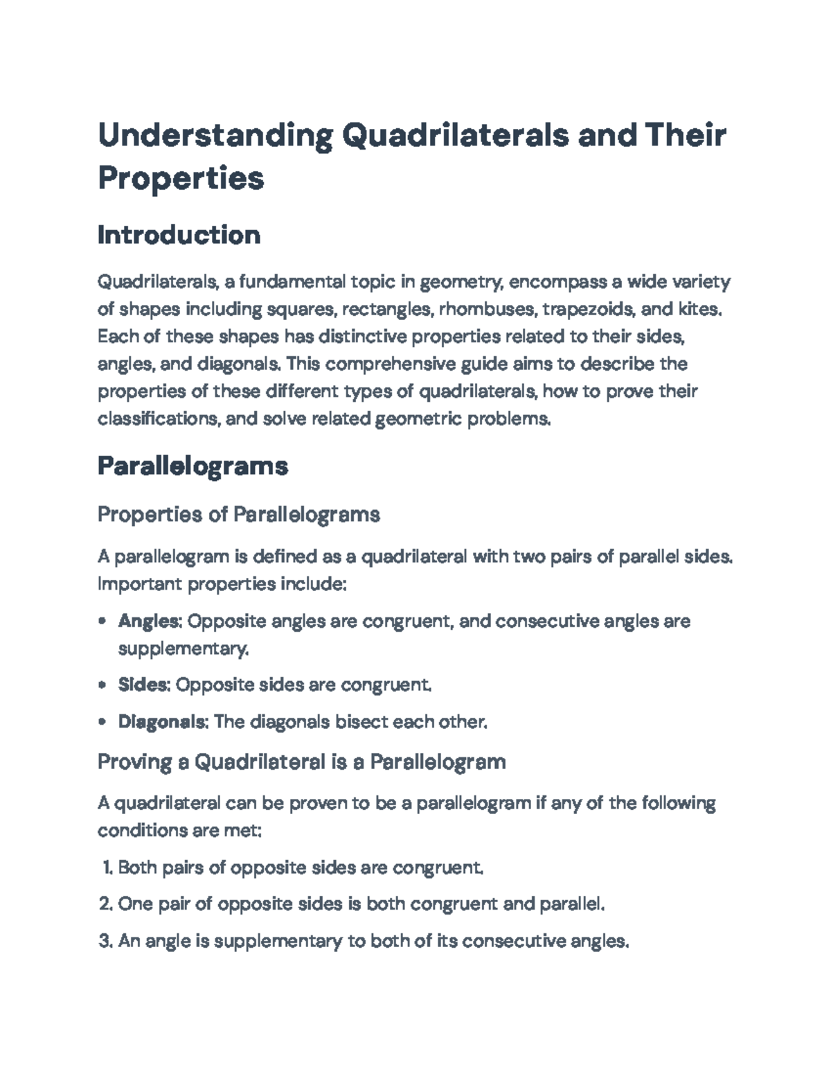Understanding Properties of Quadrilaterals: A Comprehensive Guide ...