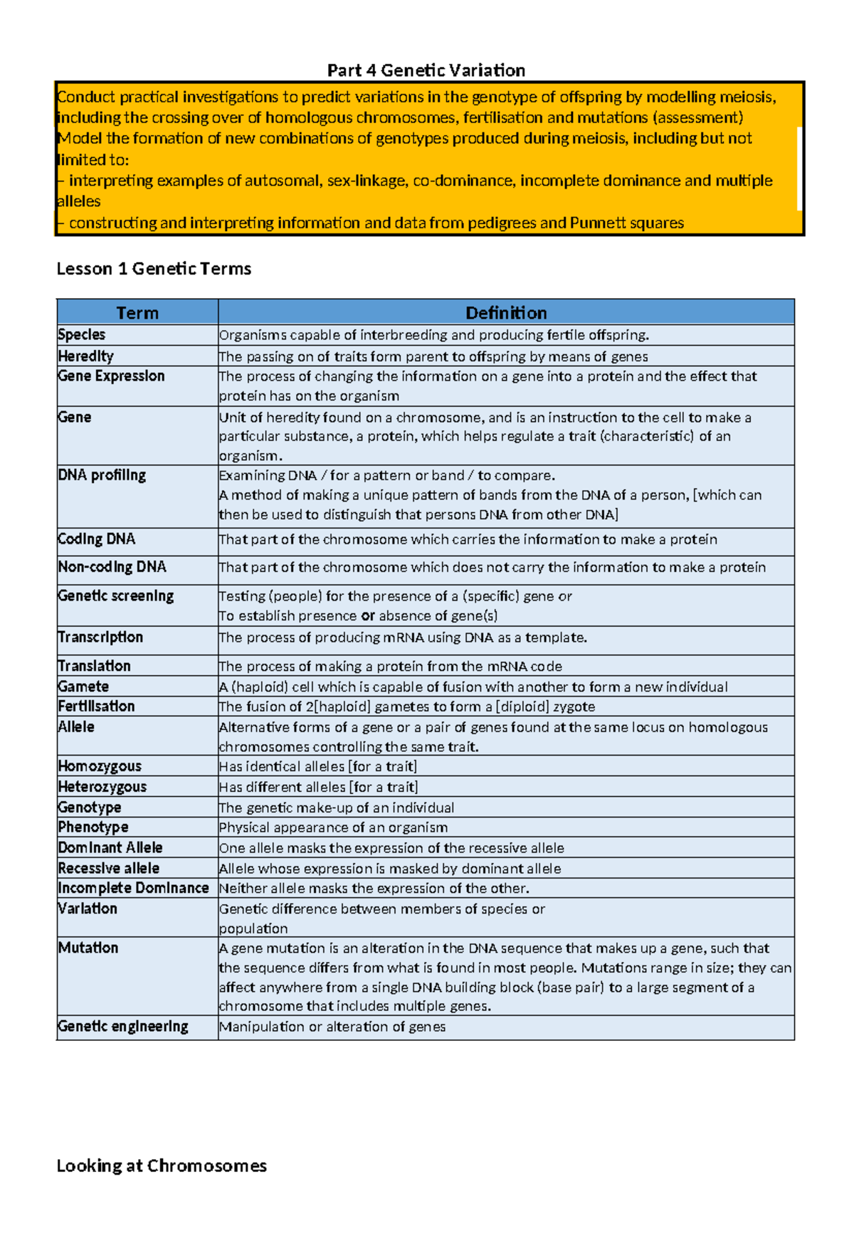 Genetic Variation and Mendelian Inheritance - Part 4 (BIO 101) - Studocu