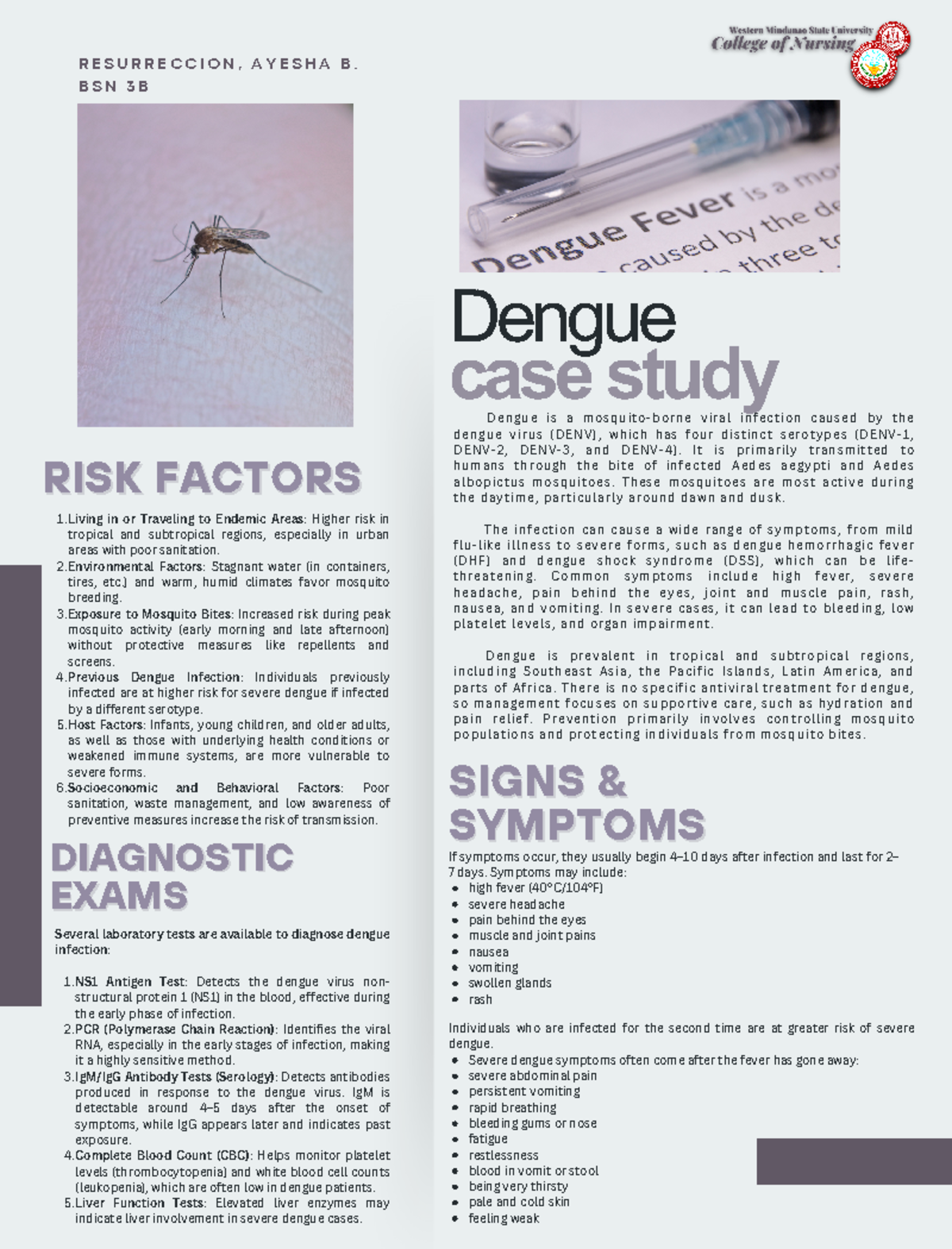 Dengue - oftysydufgi - case study Dengue If symptoms occur, they ...