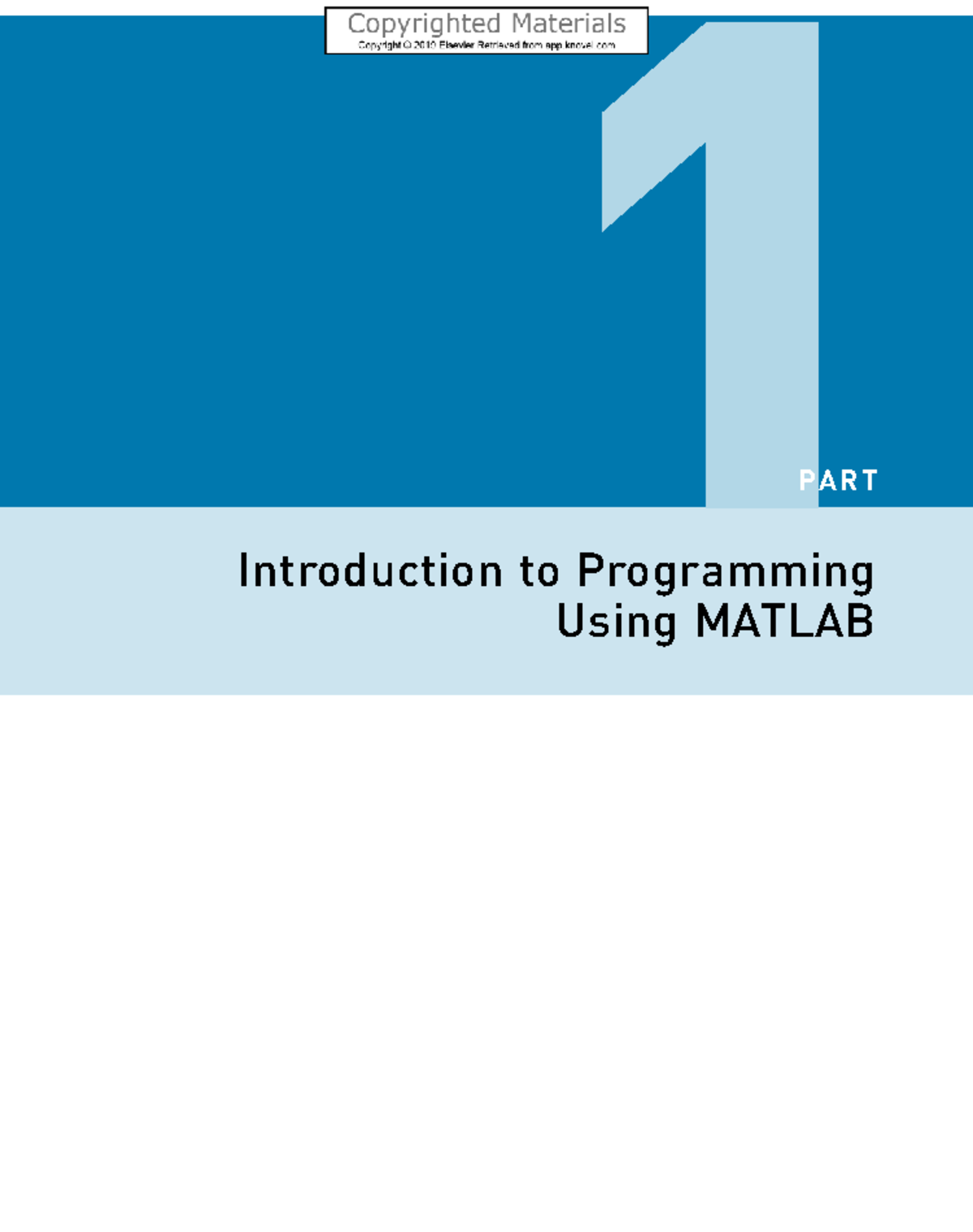 MATLAB 101: CHAPTER 1 - Introduction to Programming with MATLAB - Studocu