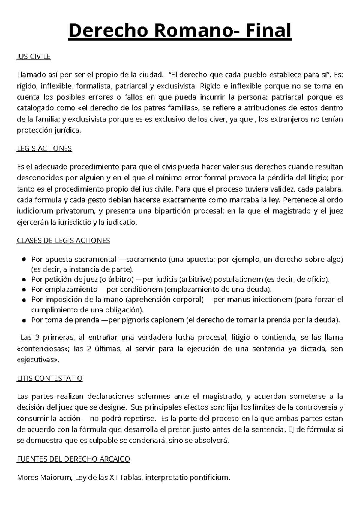 Derecho Romano - Final IUS CIVILE: Análisis de la Legislación y ...