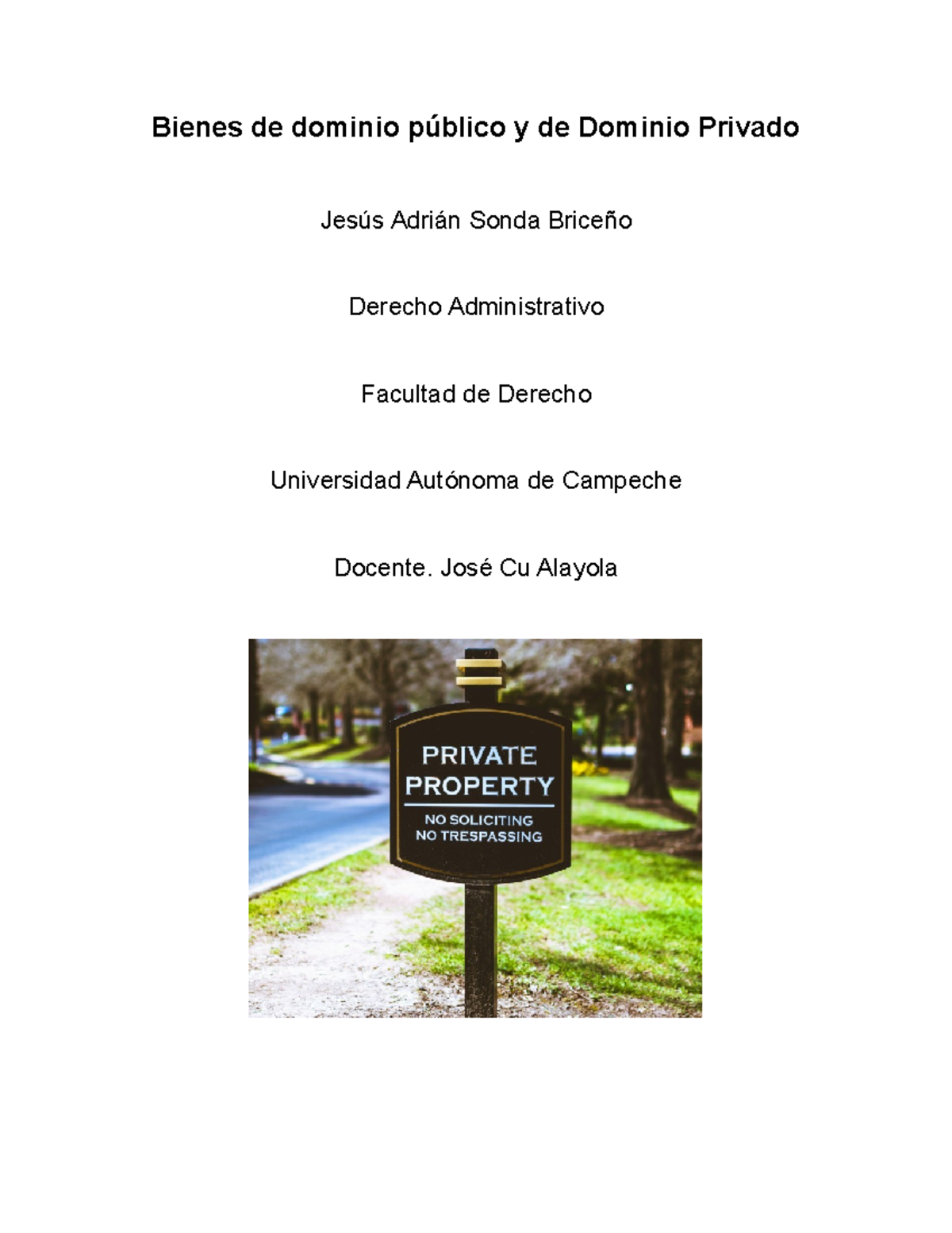 Bienes de Dominio Público y Privado en Derecho Administrativo - Studocu
