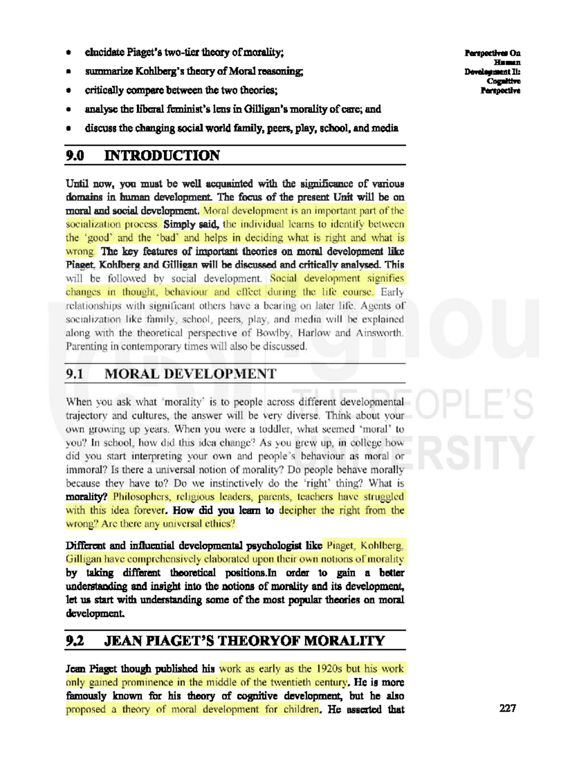 Perspectives on Human Development II: Theories of Moral Development and ...