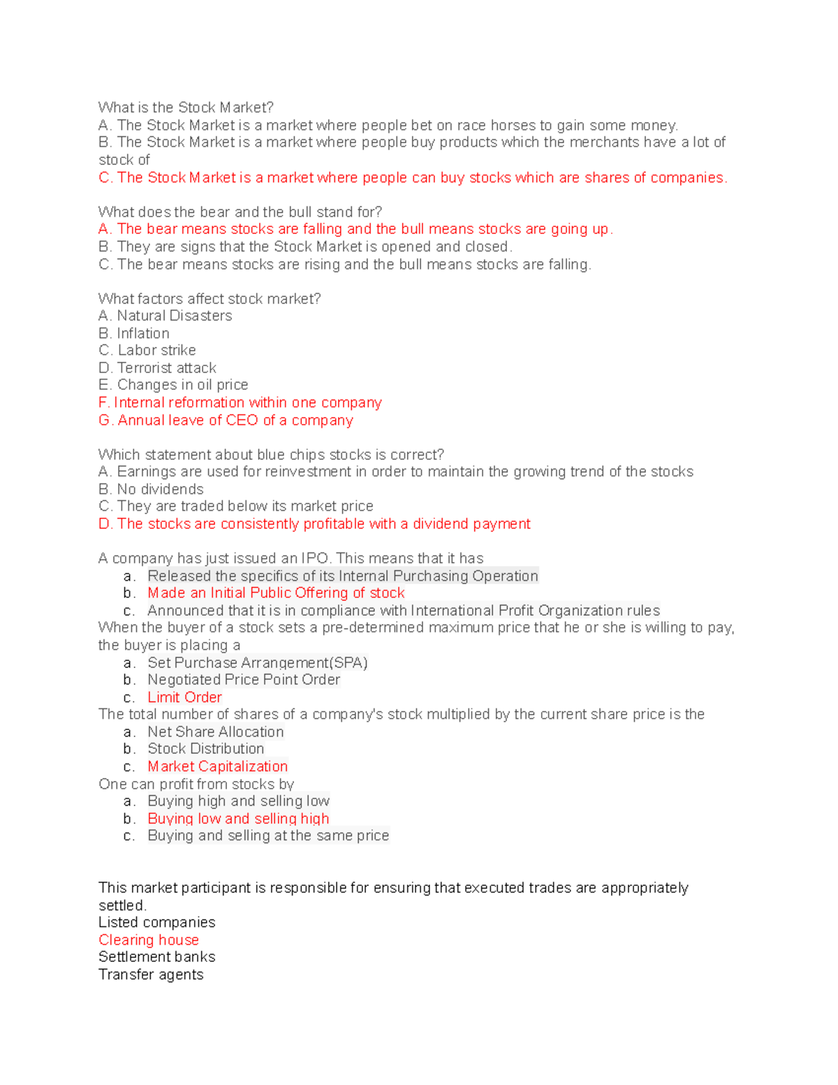 Financial Market Summer Midterm Exam Study Guide and Review - Studocu