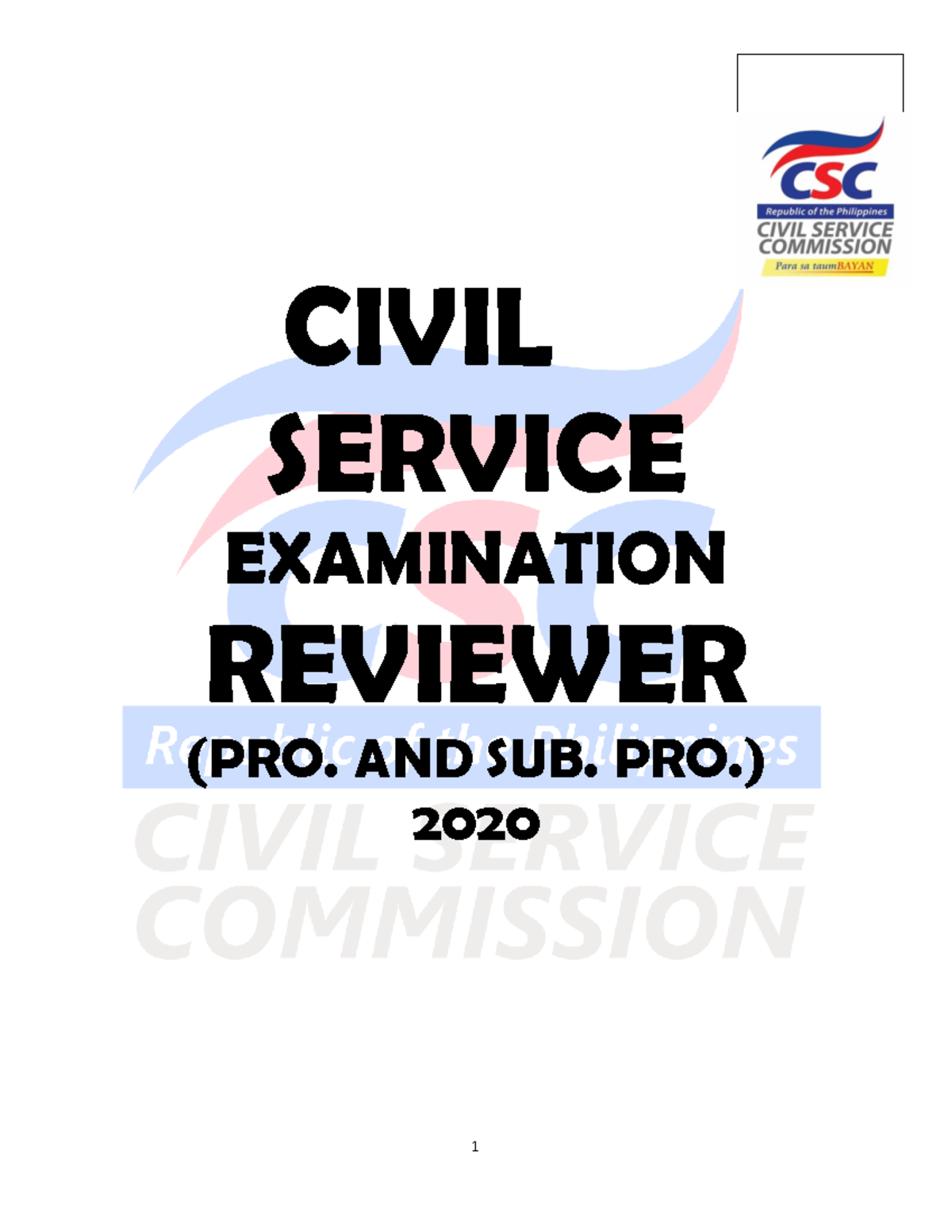Civil Service EXAM Reviewer (Professional & Sub-Professional) 2020 ...