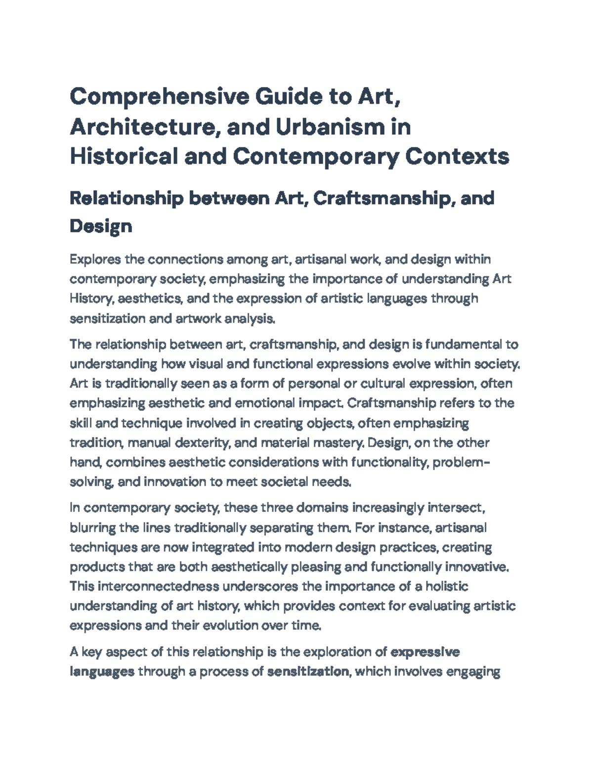 Comprehensive Insights on Art, Architecture, and Urbanism in the 20th ...