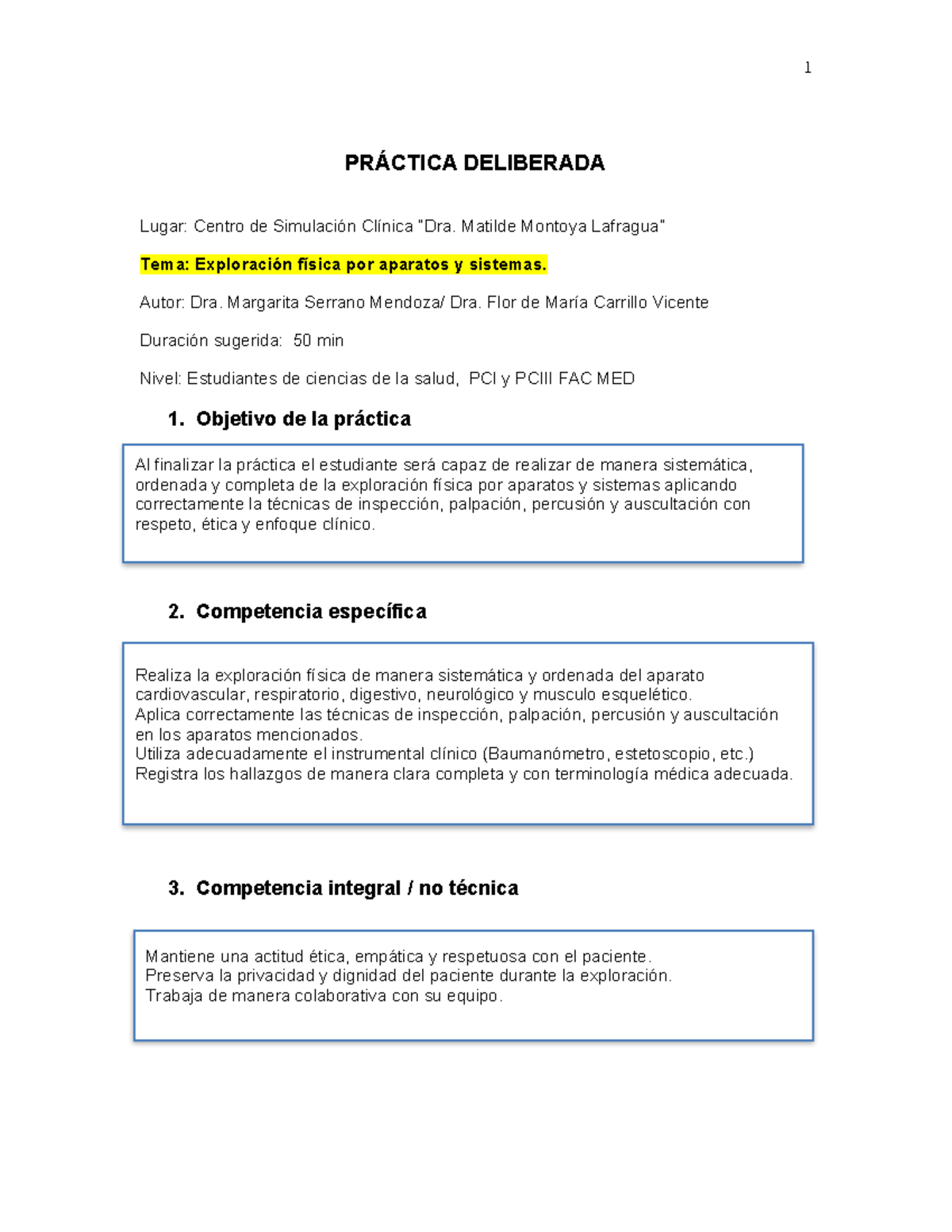 5. Práctica Deliberada: Exploración Física por Sistemas - PCI y FAC MED ...