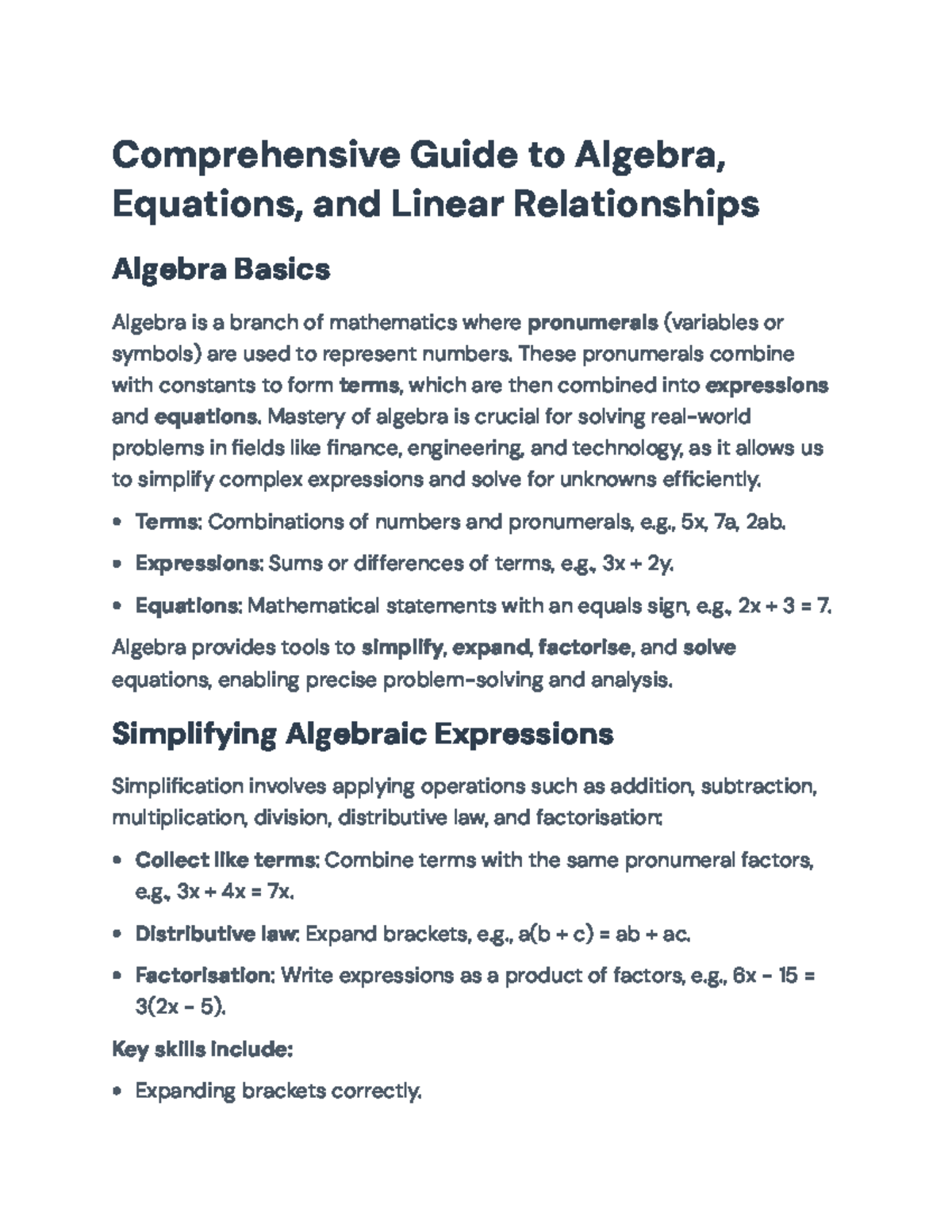 Algebra Basics: Comprehensive Guide to Equations & Linear Relationships ...