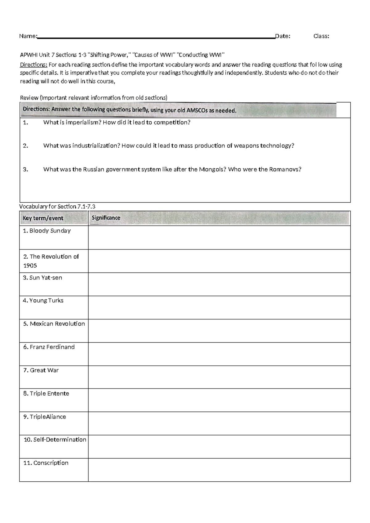 APWHI Unit 7 Study Guide: Key Concepts & Vocabulary for Exam Prep - Studocu