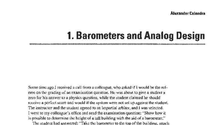 Barometers and Analog Design: A Physics Examination Case Study - Studocu