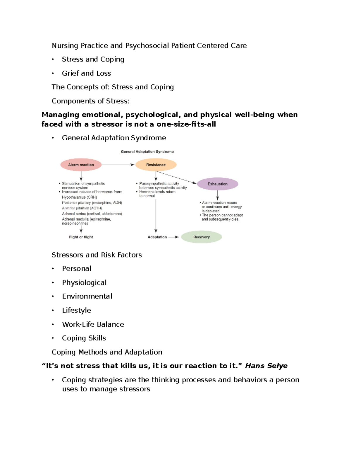 Nursing Diagnosis and Care Strategies for Stress, Grief, and Loss ...