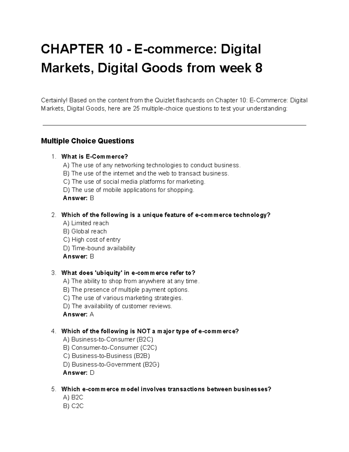 Chapter 10 - E-commerce Digital Markets, Digital Goods from week 8 - CHAPTER 10 - E-commerce ...