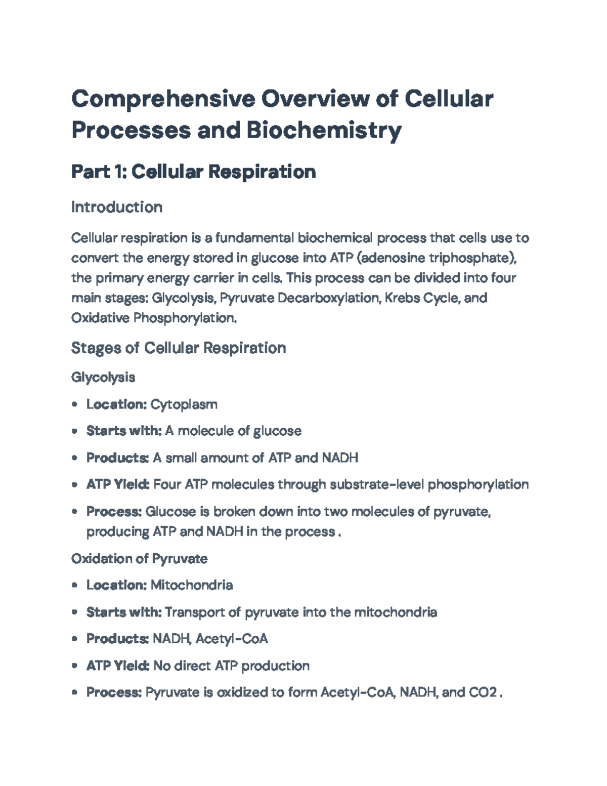 Comprehensive Overview of Cellular Respiration & Photosynthesis ...