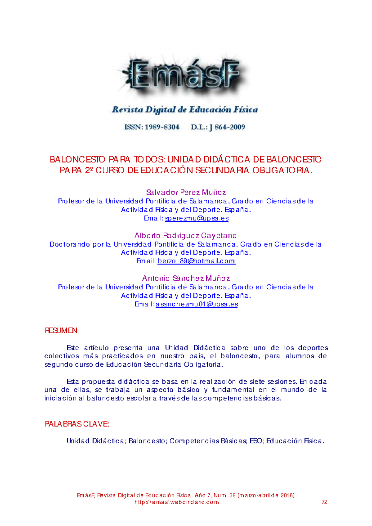 Unidad Didáctica de Baloncesto para 2º ESO: Propuesta Educativa - Studocu