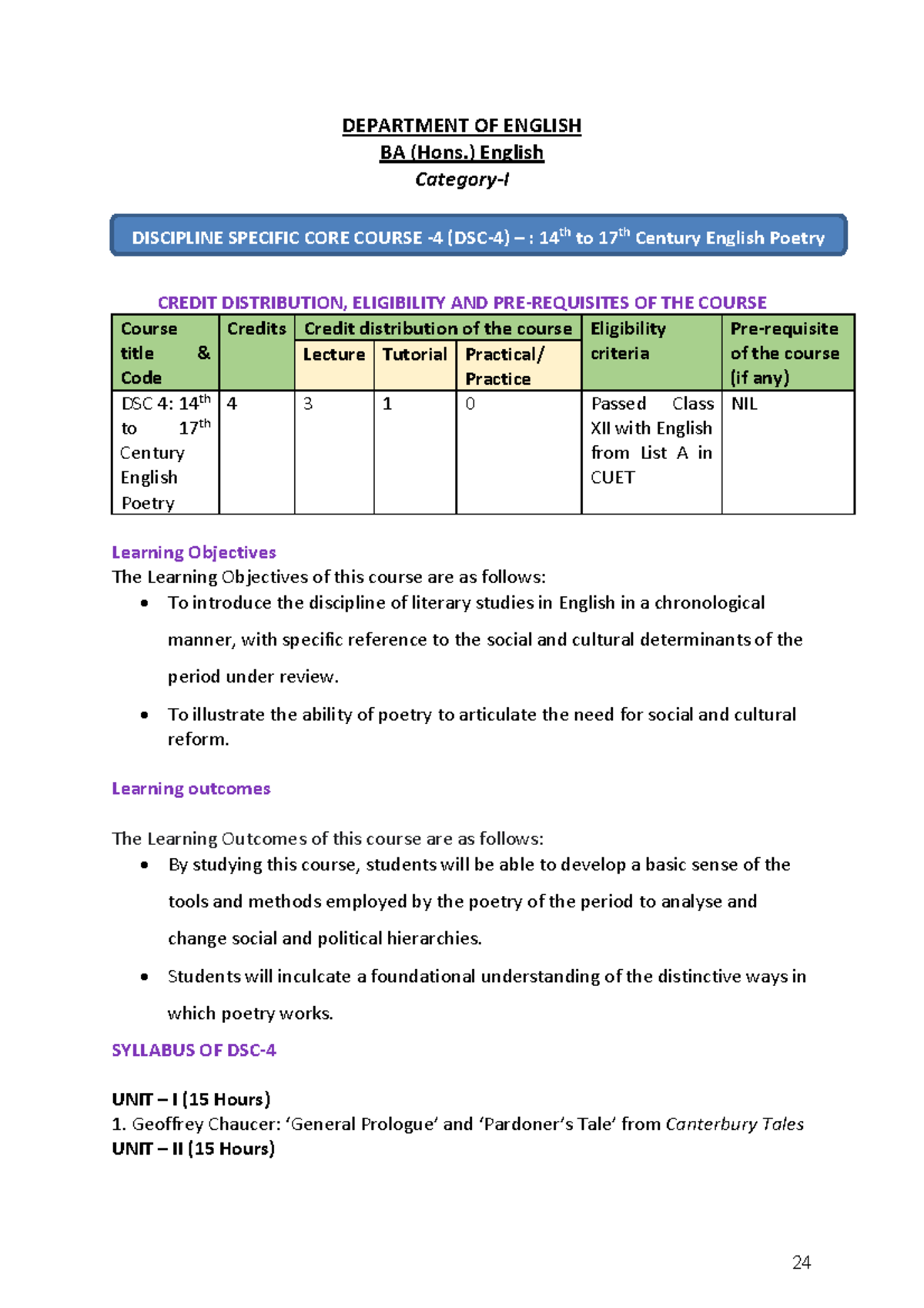 BA (Hons.) English: 14th-18th Century Poetry & Drama Overview - Studocu