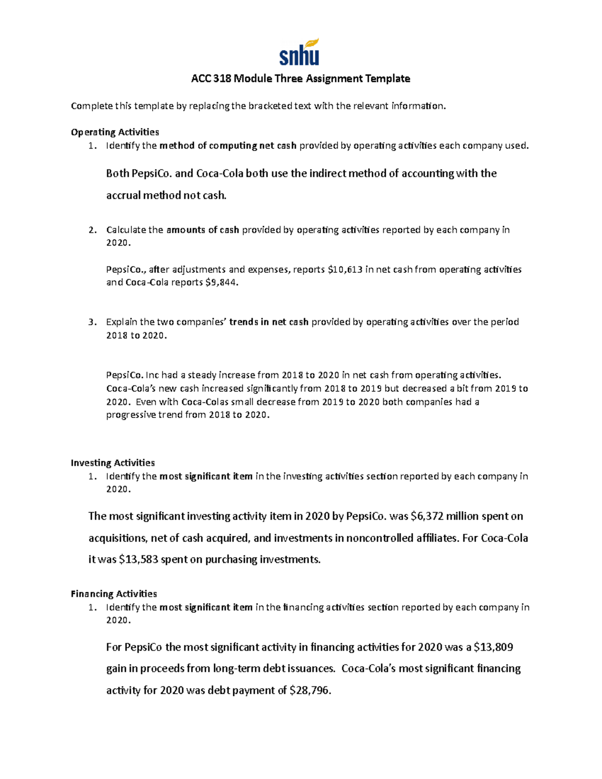 ACC 318 Mod.2 Assignment - ACC 318 Module Three Assignment Template ...