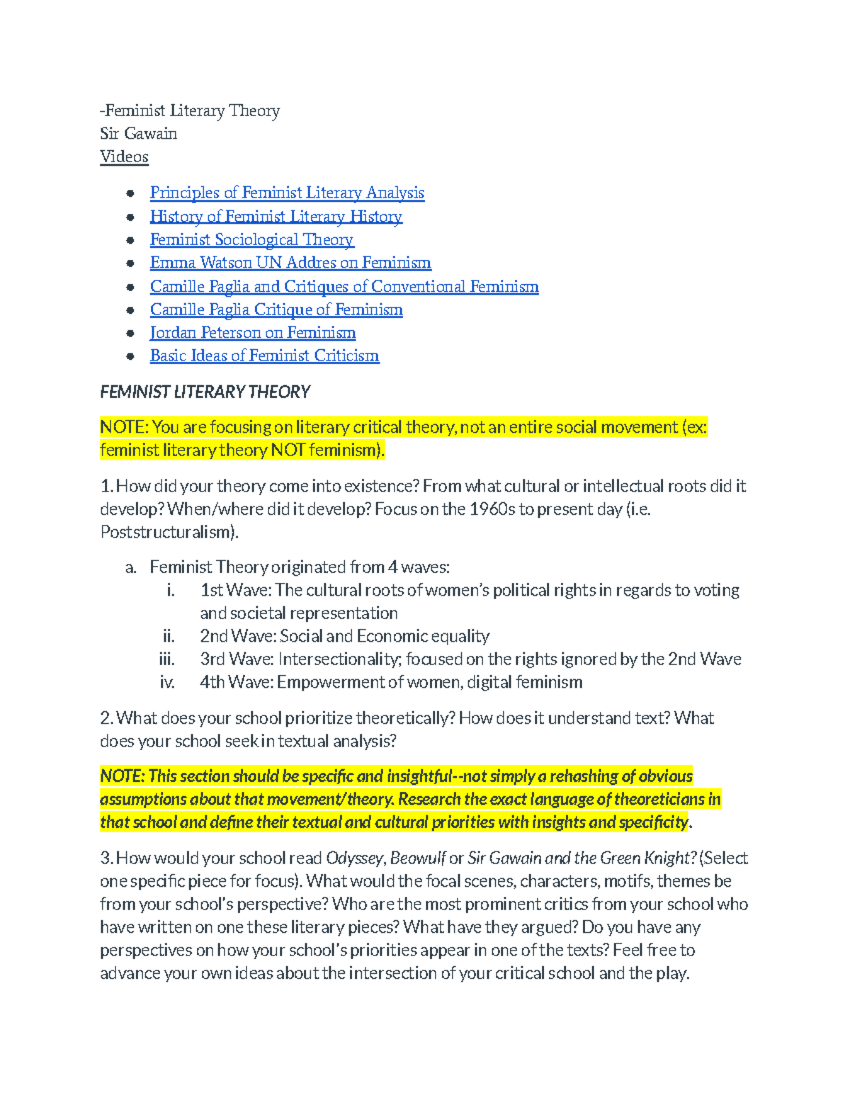 Feminist Lit Theory Notes: Sir Gawain & the Role of Women in Texts ...